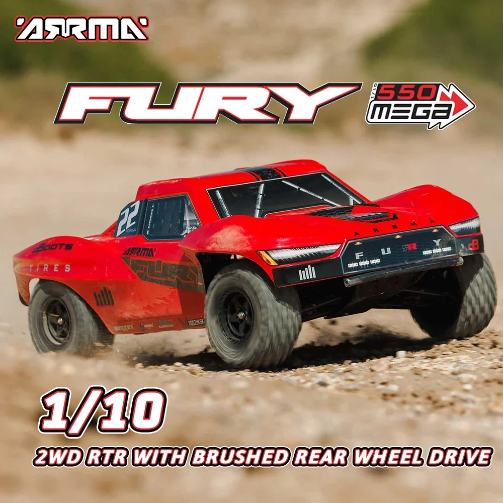 ARRMA 1/10 FURY MEGA 2WD Brushed Rear Wheel Drive RC Remote Control ...