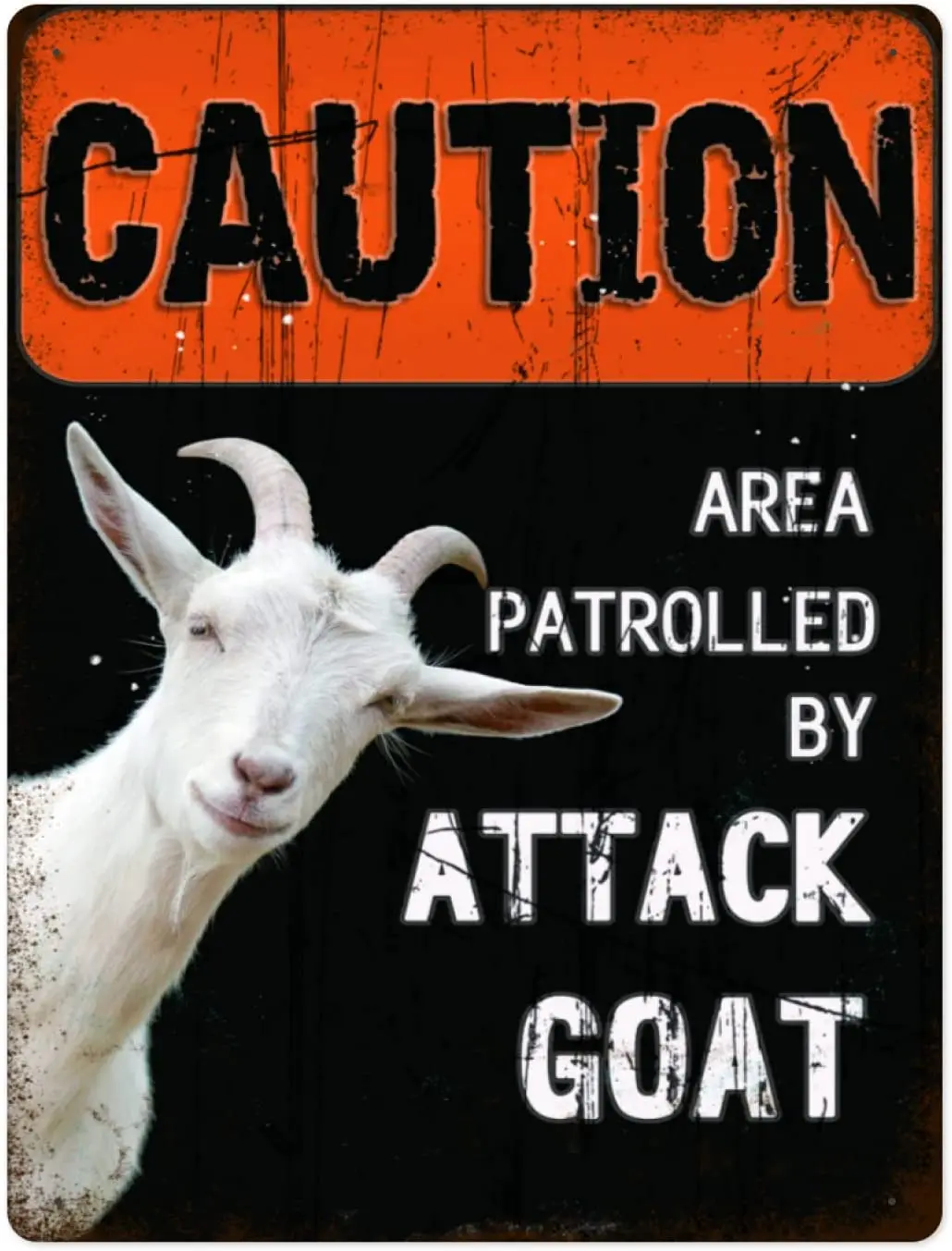 Keuftiy Metal Tin Sign Warning Sign Goats Caution Sign Goat Signs for ...