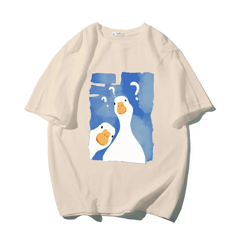 Oversized-Men-T-Shirt-Funny-Two-Confused-Ducks-Print-Summer-Fashion-T ...