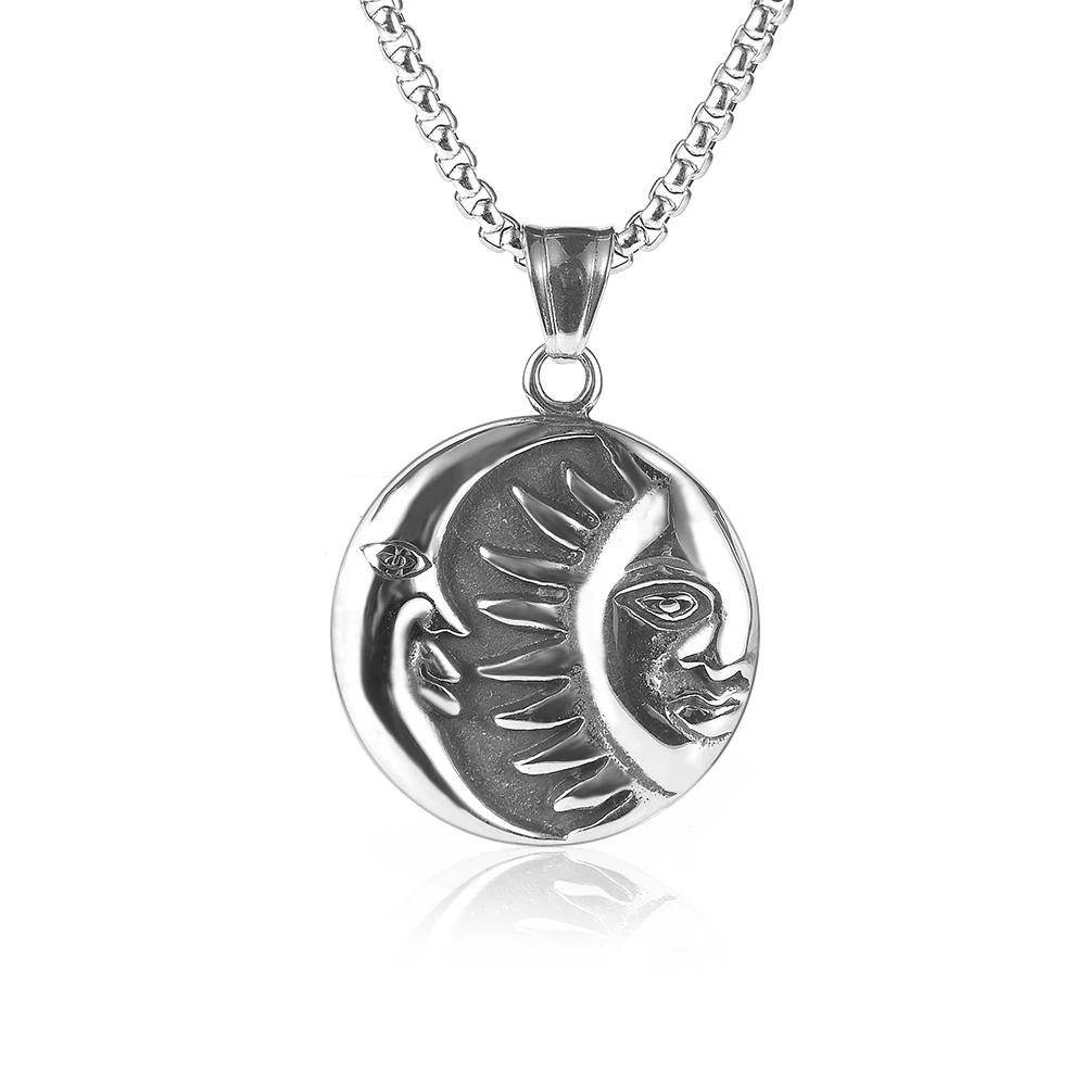Nabest-Vintage-Sun-Moon-God-Pendant-Necklace-Stainless-Steel-Chain ...