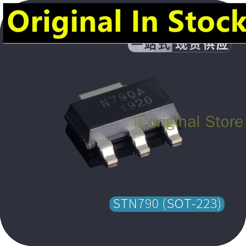Chip Original STN790A SOT 223 transistor de potencia PNP de corriente secundaria STN790 paquete ...