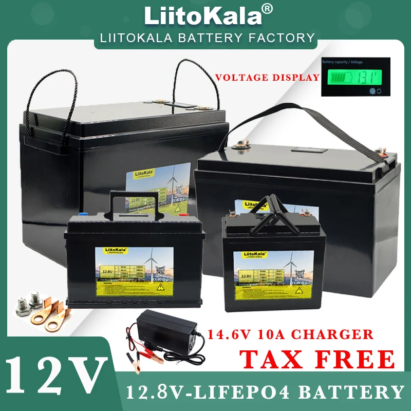 LiitoKala 12V 310ah 280ah 120AH 60ah LiFePO4 Battery 12.8V Lithium Iron Phosphate Batteries ...