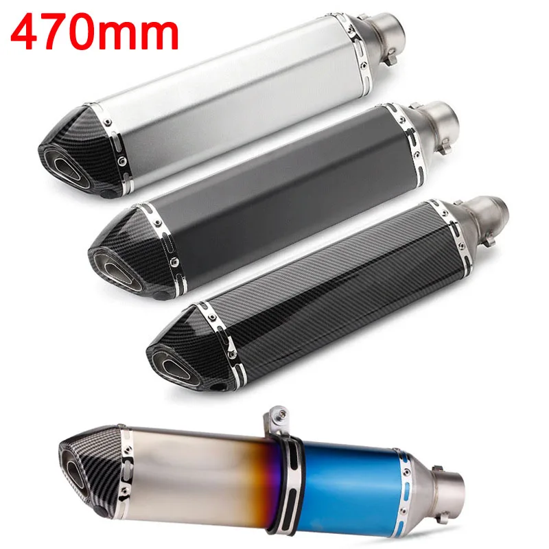 470MM Universal Motorcycle Exhaust Pipe Muffler With DB Killer 51MM ...