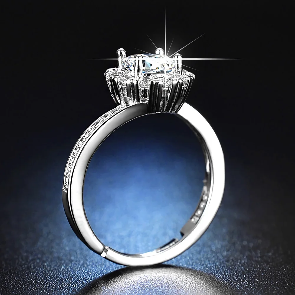 Luxury 925 Stamped silver pretty shining Crystal Rings for women ...