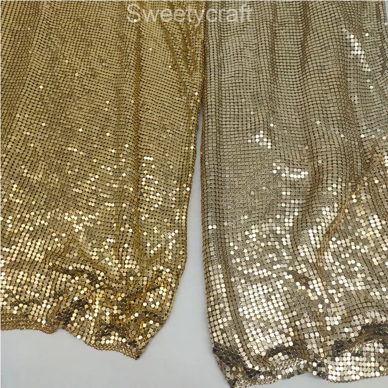 Gold Sequin Mesh Fabric