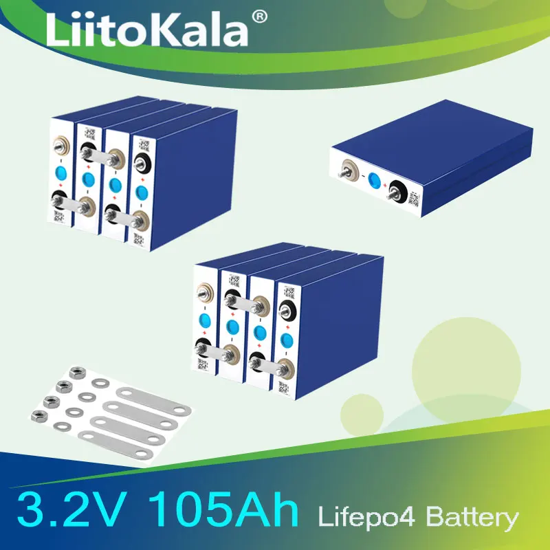 LiitoKala klasy nowy 3.2V 100Ah 105Ah Lifepo4 akumulator 12V 24V dla EV ...