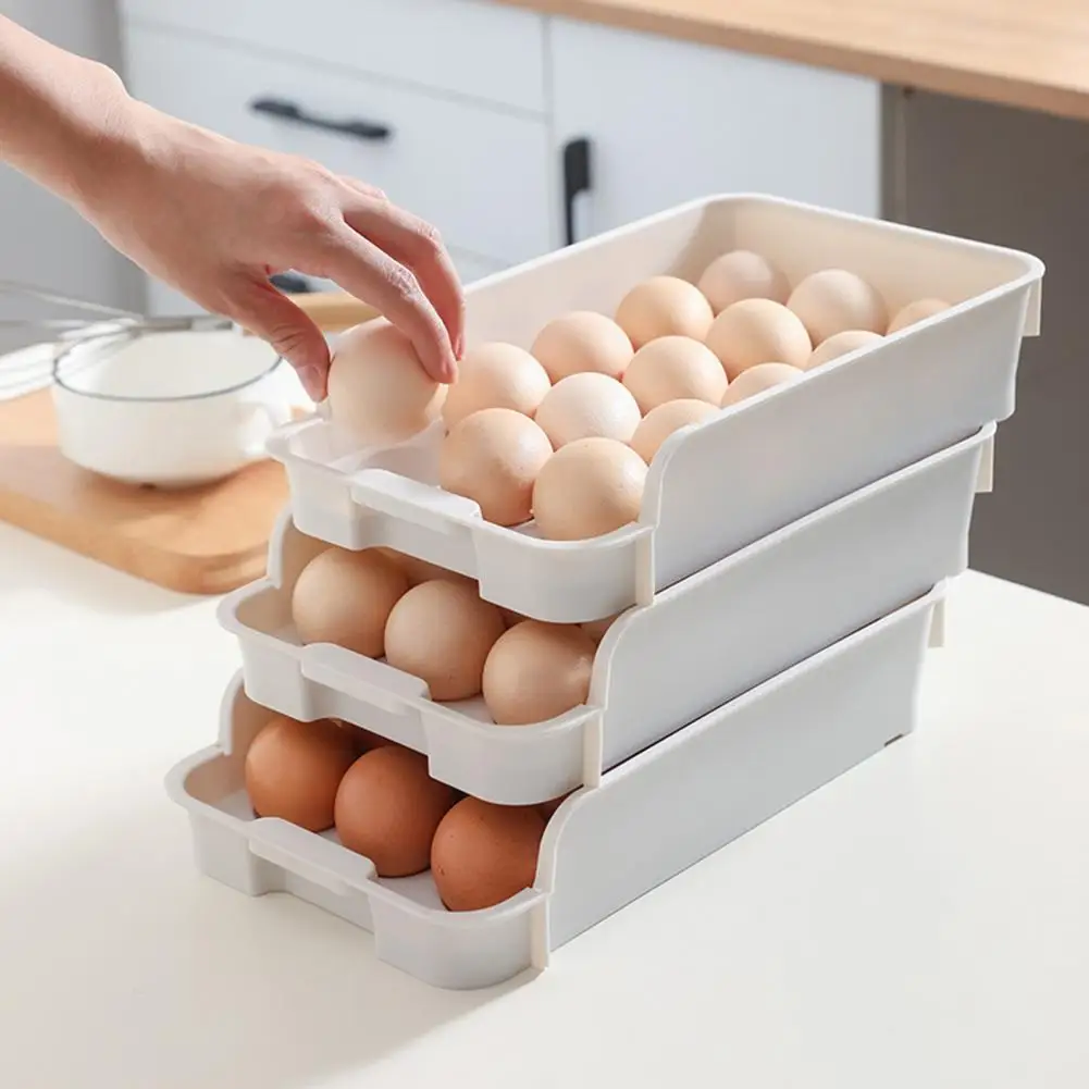 Egg-Drawer-15-Grids-Egg-Tray-Drawer-Type-Stackable-Plastic-Anti ...