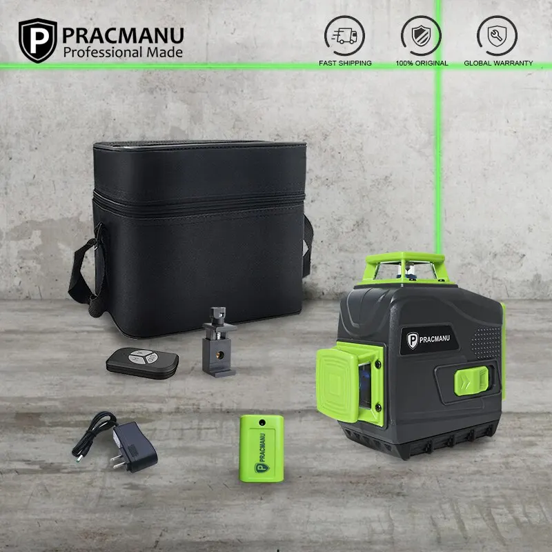 Pracmanu Laser 12 Linien 3D Laser Level selbstnivellierende horizontale ...