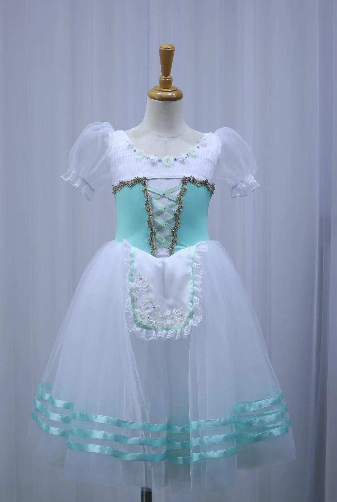 Blue Ballerina Dress Girls Adult Women Kids Long Ballet Dress Modern ...