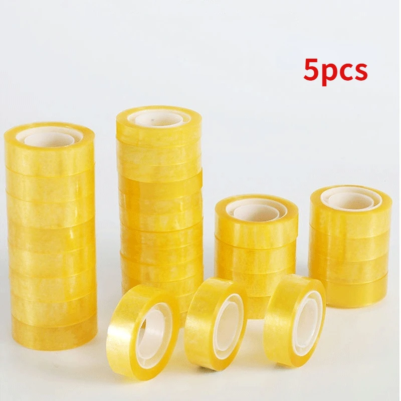 5pcs Small Transparent Single-sided Tape Office Packaging Children's ...