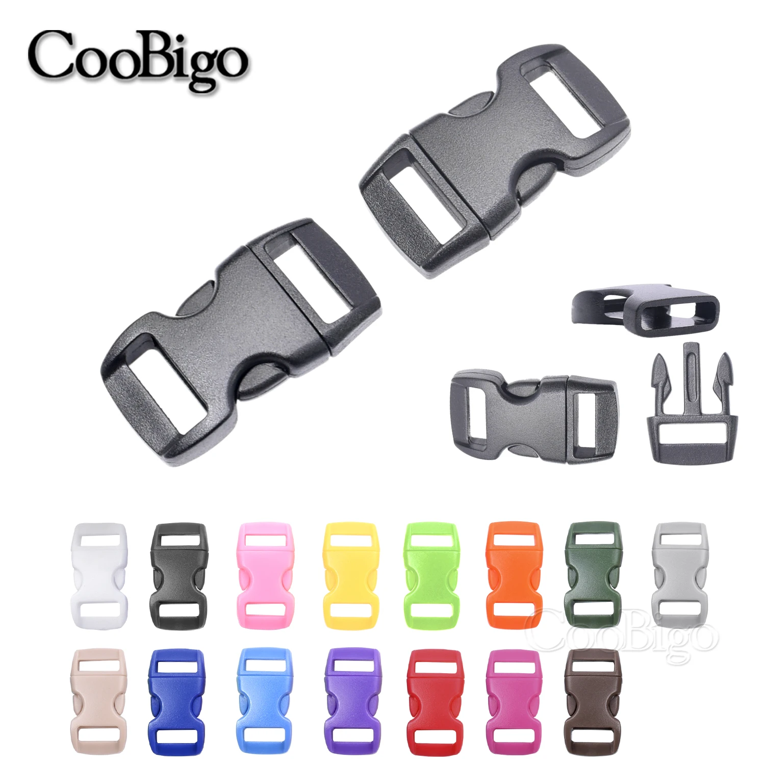 50pcs Paracord Buckle 3/8''(10mm) Paracord Bracelet Buckles Clip ...