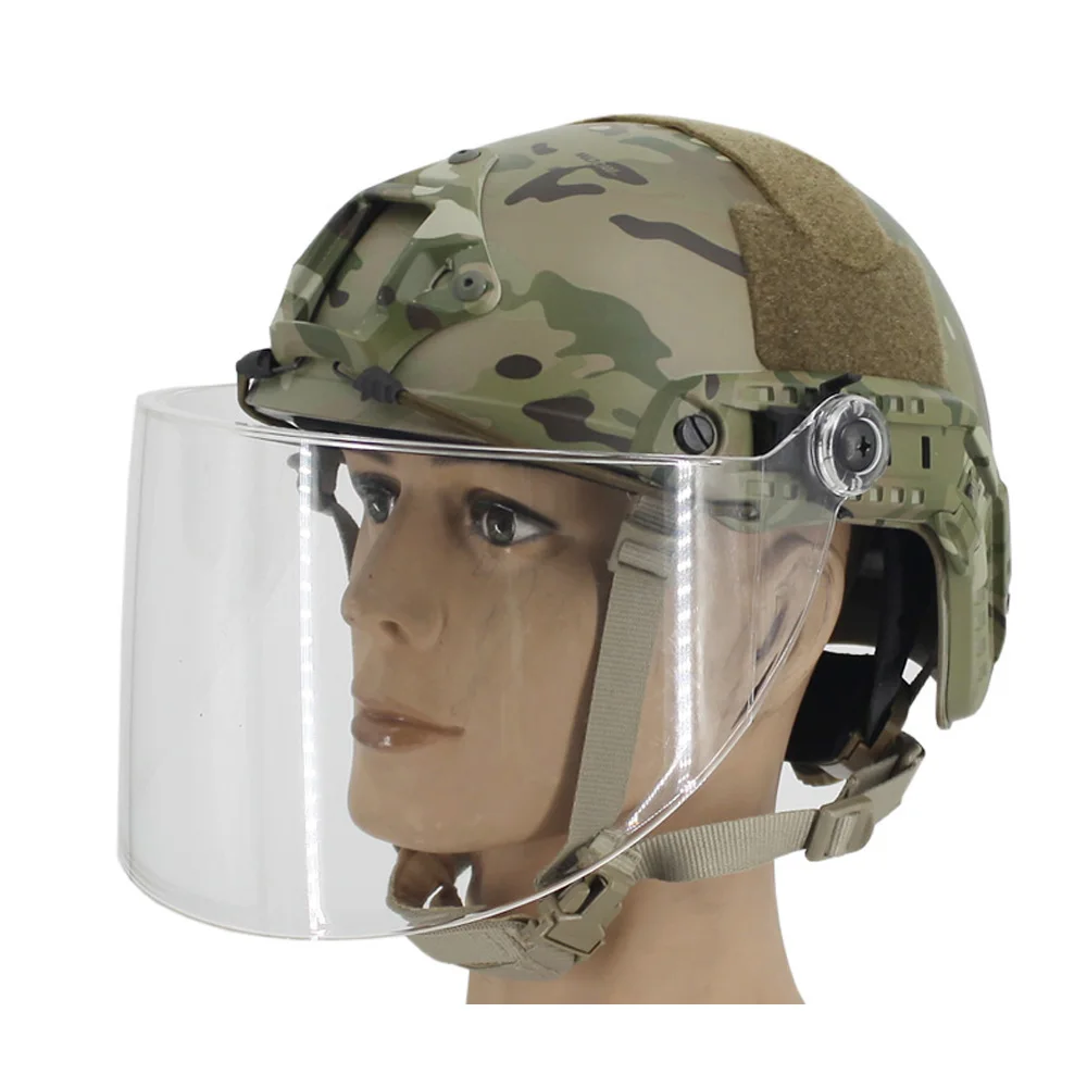 New-Style-Lengthen-FAST-MICH-Helmet-Flip-Goggles-Windshield-Lens-Riot ...