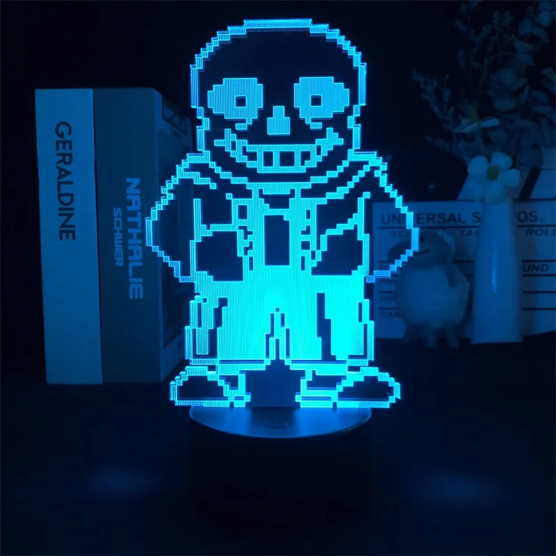 Game Undertale Sans Led Night Lamp Alarm Clock Base Light Color with ...