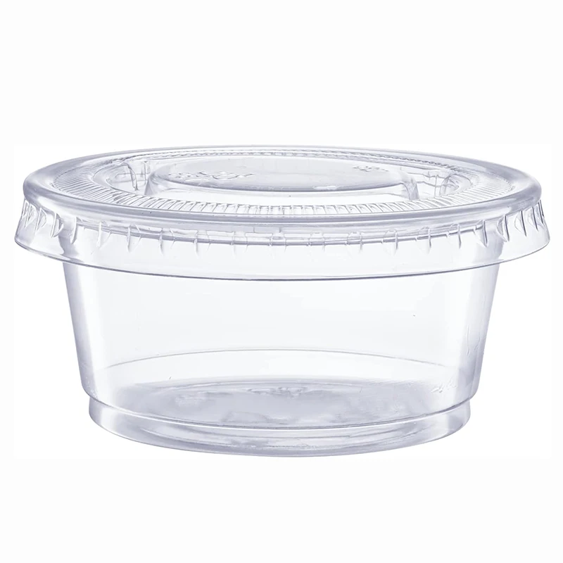 100 Vasos de Plástico Desechables con Tapas, Mini Recipientes ...