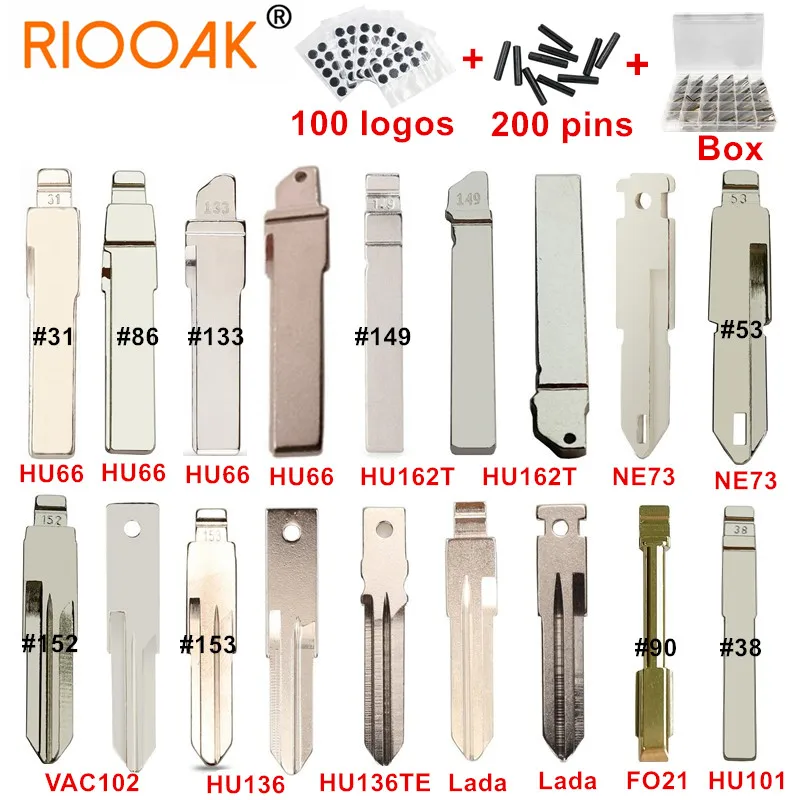 180pcs VAC102 HU136 HU66 NE72 KD VVDI Uncut Car Key Blade For Lada VW ...