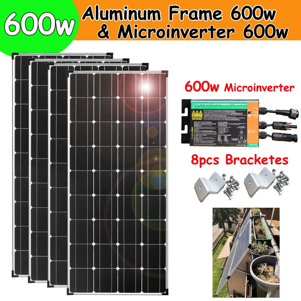 600W Solar Panel Aluminium Rahmen Kit Auf Grid Photovoltaik System 600W ...