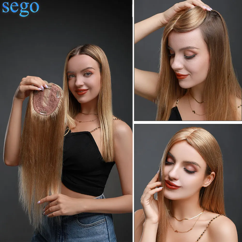 SEGO 10x12cm Silk Base Hair Toppers For Women Human Hair Wig Natural ...