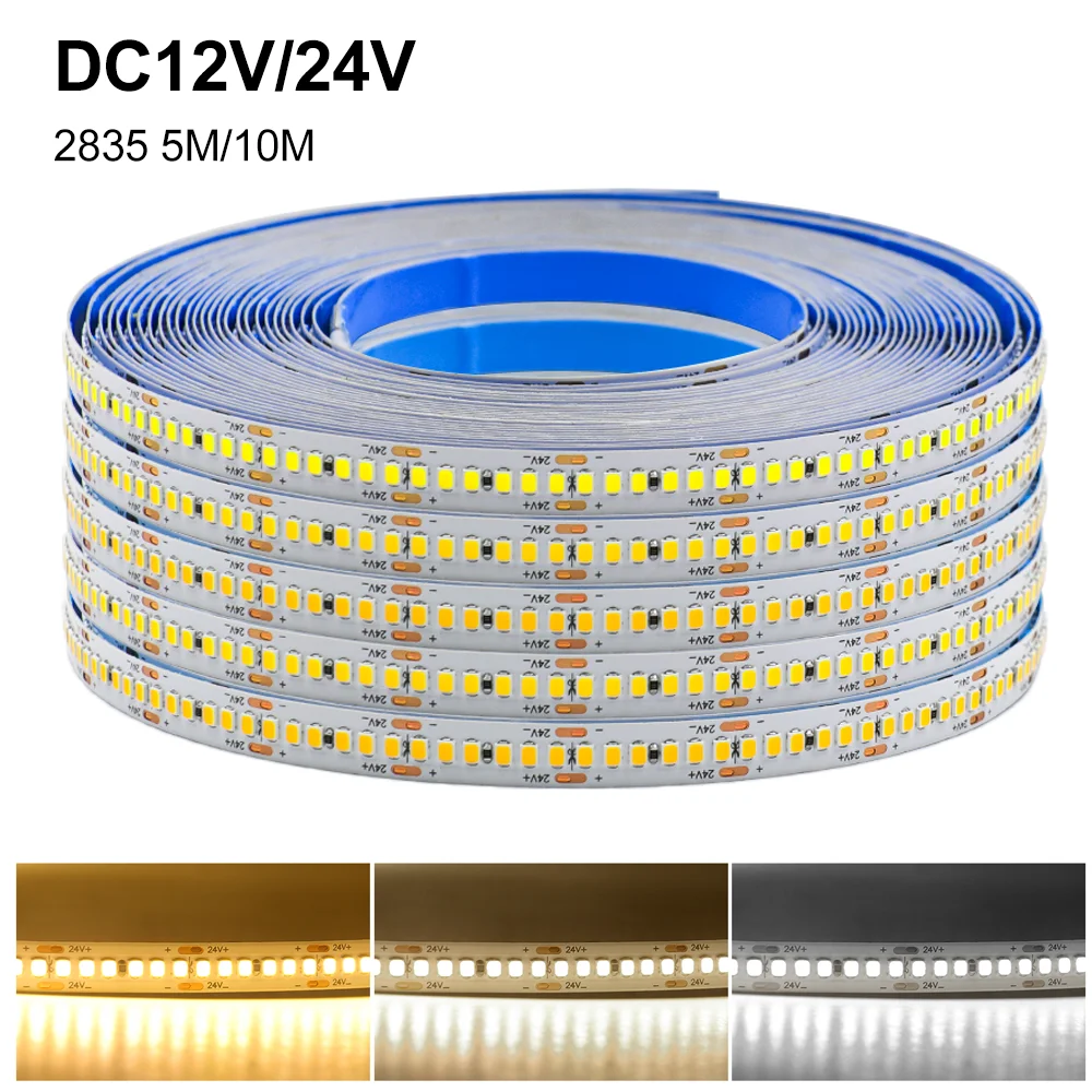DC12V-24V-LED-Strip-5m-10m-2835-Ribbon-Diode-Tape-120-240LEDs-m ...