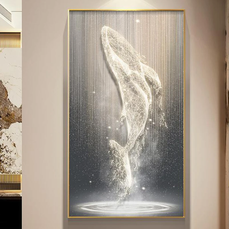 5 Style Abstract Whale Art Wall Painting Office Home Decor Creative ...