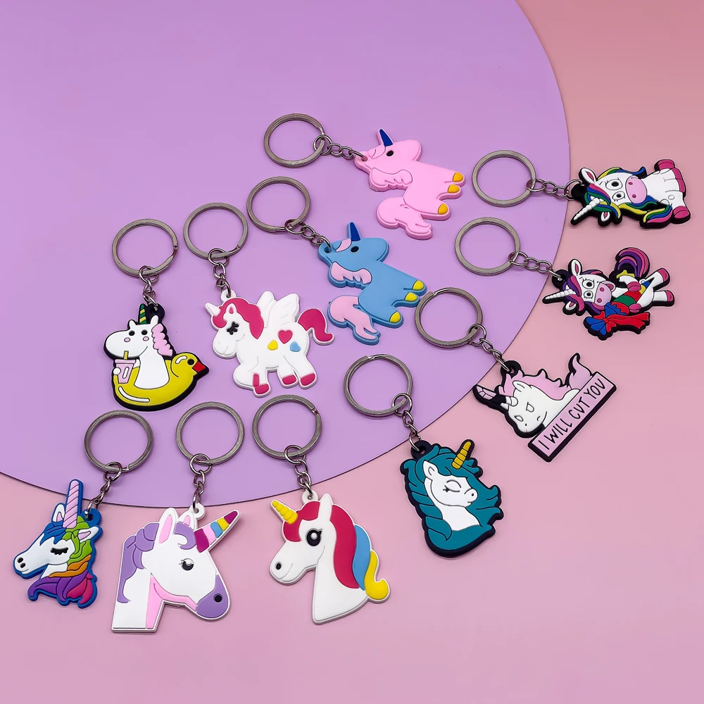 1PCS-PVC-Key-Chain-colorful-horse-Cartoon-Mini-animal-Anime-Key-Ring ...