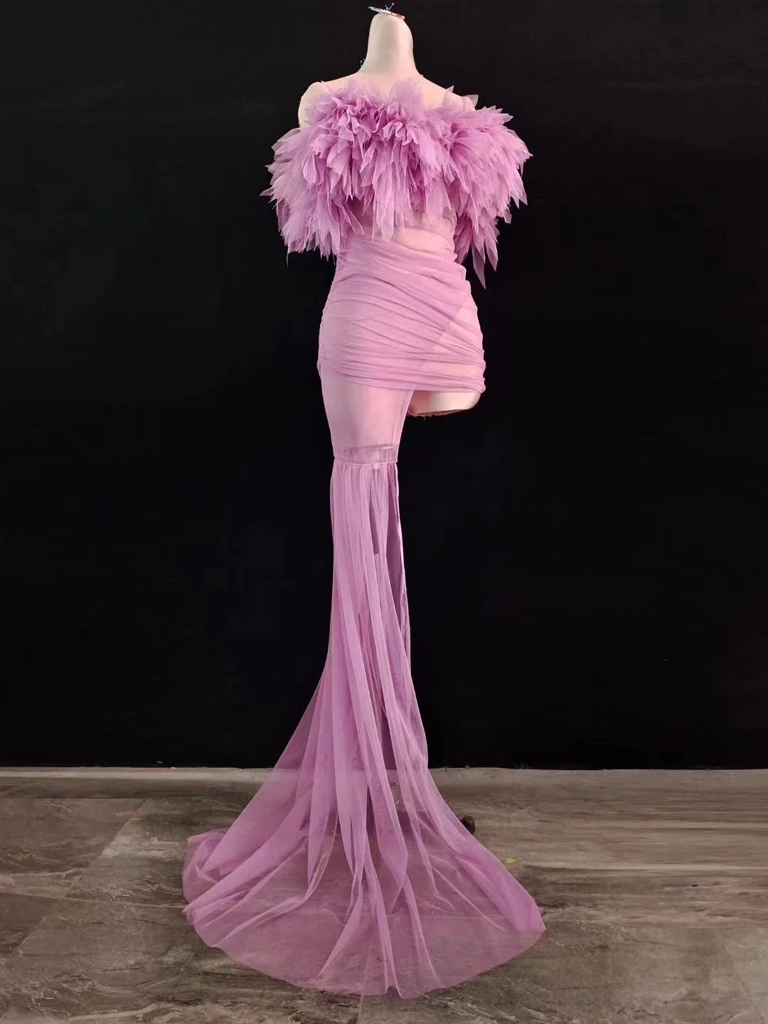Birthday Outfits For Women Drag Queen Neon Green Mesh Dress Sexy ...