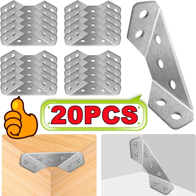 20-1PC-Stainless-Steel-Angle-Corner-Brackets-Universal-Furniture-Corner ...