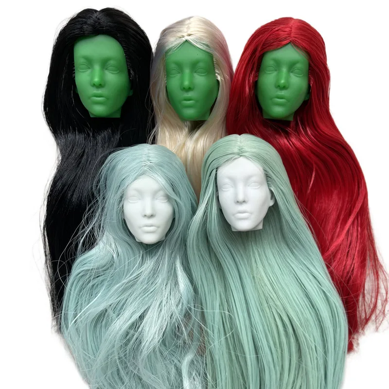 MENGF Doll Heads With Rooted Hairs Blank Face For Make Up Practice ...