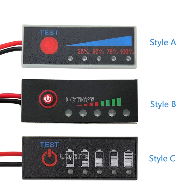 Intelligent Battery Display Lithium Battery Level Indicator 18650 Lipo ...