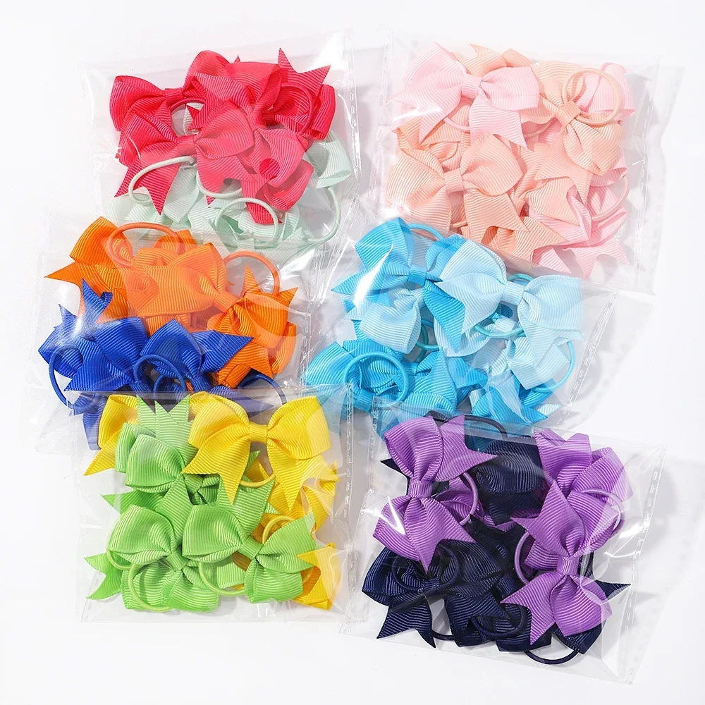 10Pcs-lot-Grosgrain-Ribbon-Pigtail-Hair-Bows-Elastic-Hair-Ties-Hair ...