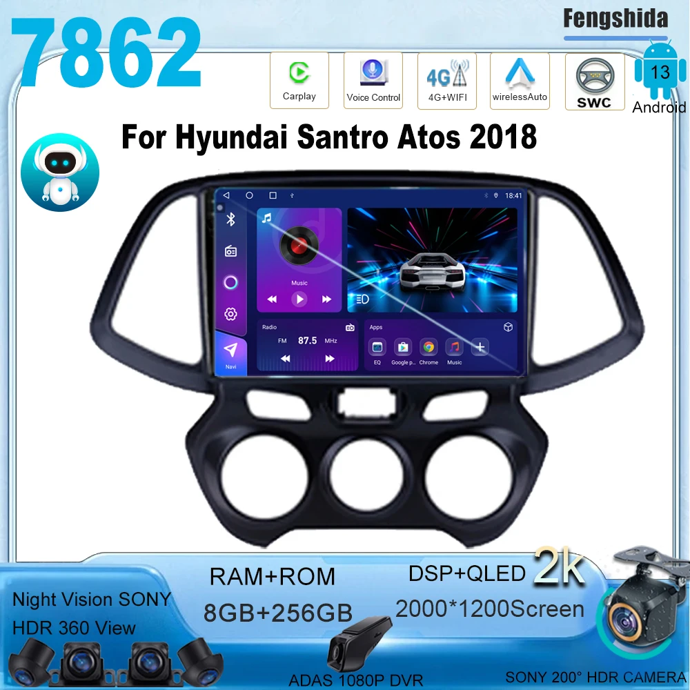 Android-13-For-Hyundai-Santro-Atos-2018-Car-Radio-Navigation-GPS7862CPU ...