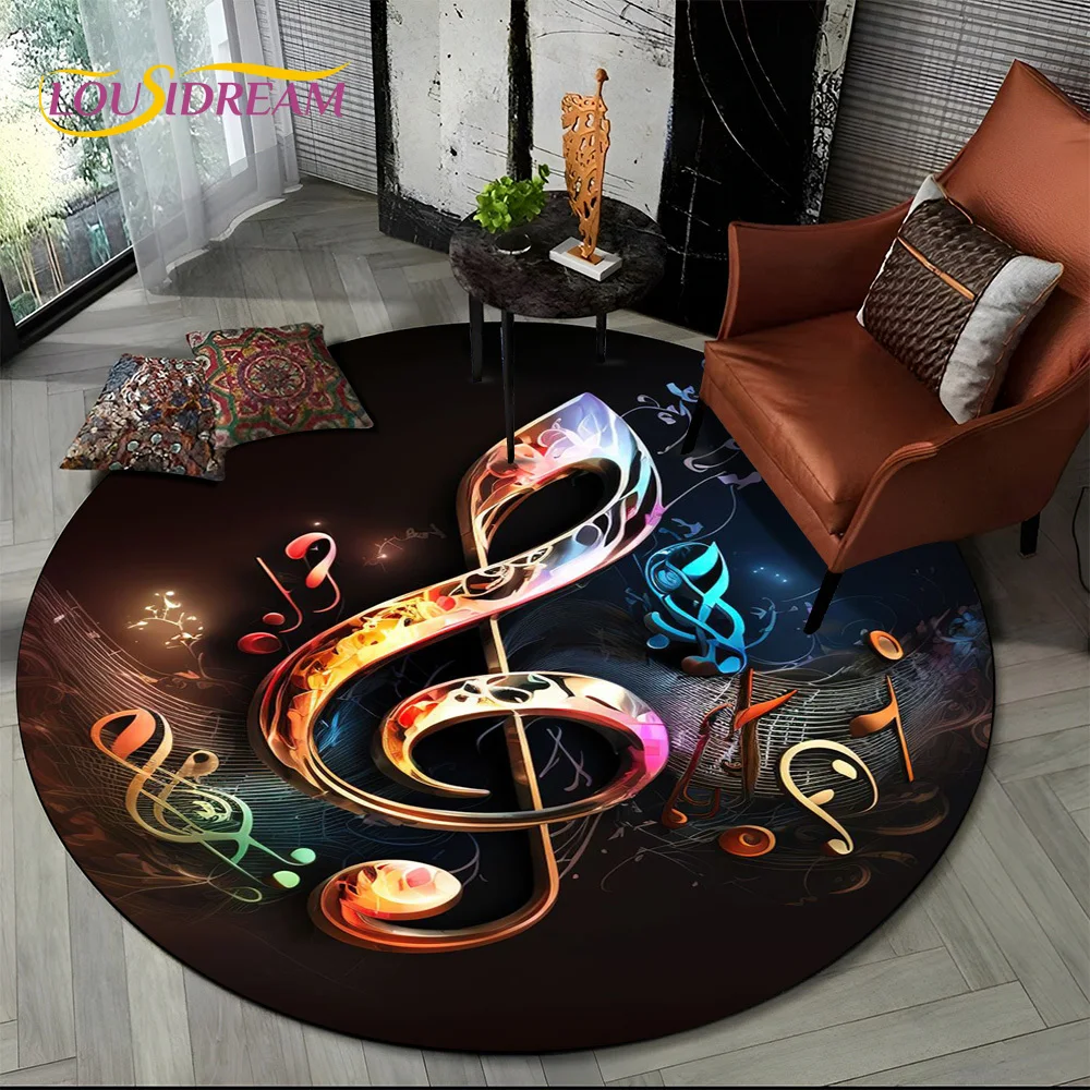 Cartoon-Colorful-Musical-Note-Music-Score-Round-Carpet-Rug-for-Living ...