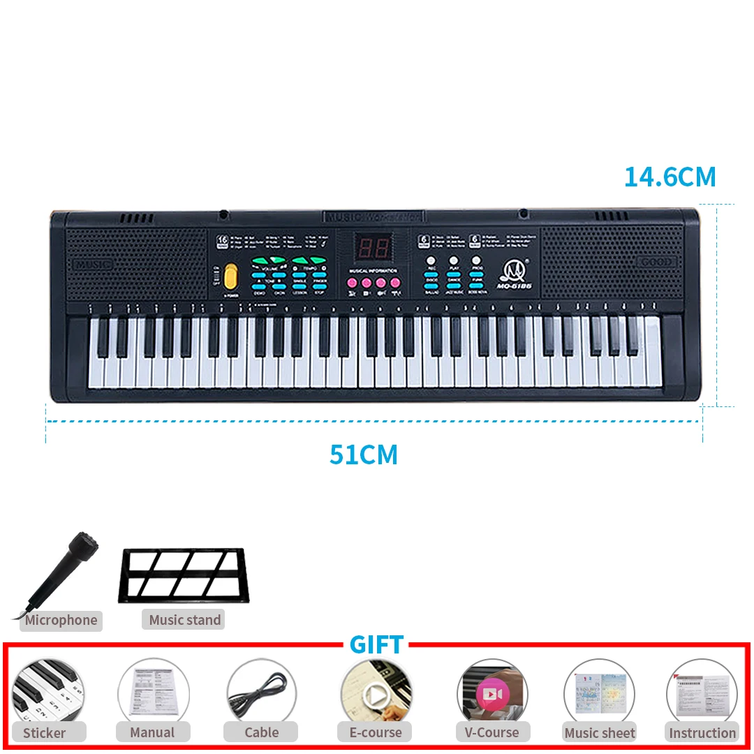 61-Keys-Musical-Keyboard-Professiona-Children-sl-Synthesizer-Mini-Piano ...
