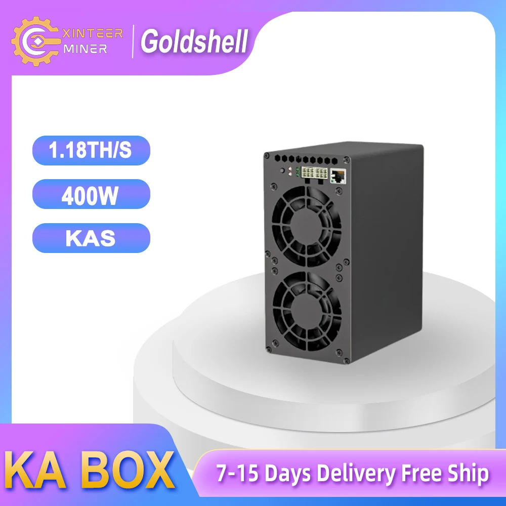 New GoldShell KA BOX 1.18Th/s Kaspa Miner 400W KAS Crypto Miner Kaspa Rig Asic Miner Gold Shell ...