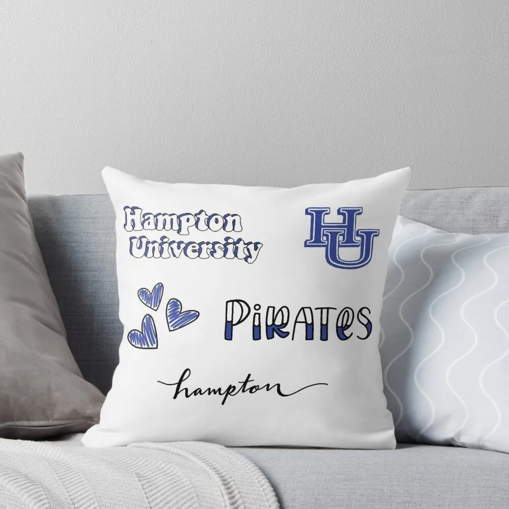 Hampton-University-Sticker-Pack-Throw-Pillow-Cushion-Cover-Luxury ...