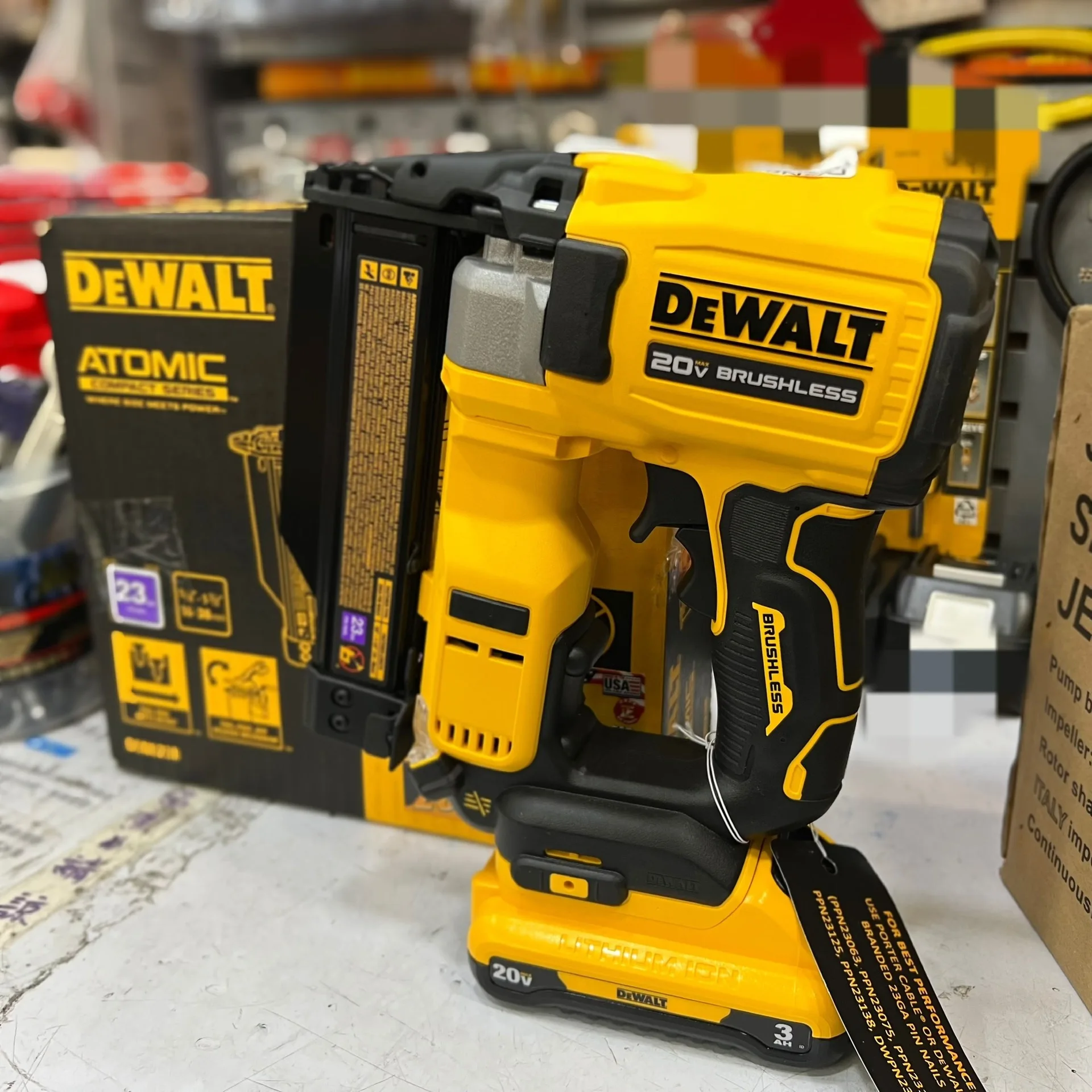 New-DeWalt-20V-Atomic-Cordless-23-Specification-Needle-Pin-Gun-Model ...