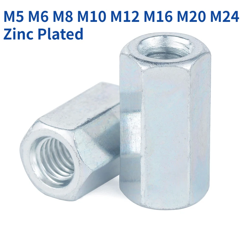 M5-M6-M8-M10-M12-M16-M20-M24-Zinc-Plated-Hexagon-Hex-Extend-Long-Rod ...