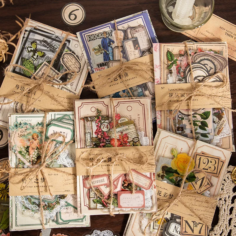 Vintage-PET-Stickers-Hand-Account-Material-Paper-Flower-Retro-Lace ...