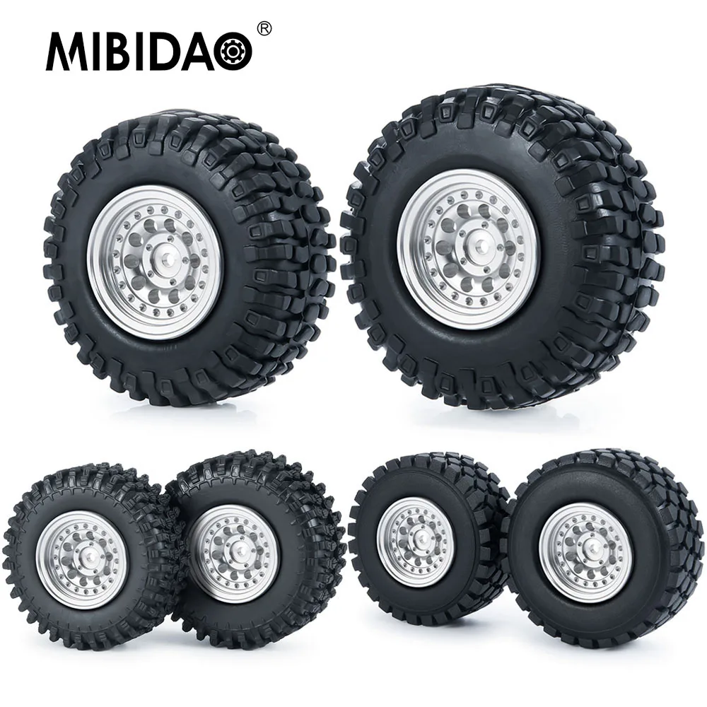 MIBIDAO-4Pcs-Micro-1-0Inch-Beadlock-Wheel-Rims-Hubs-with-Rubber-Tires ...
