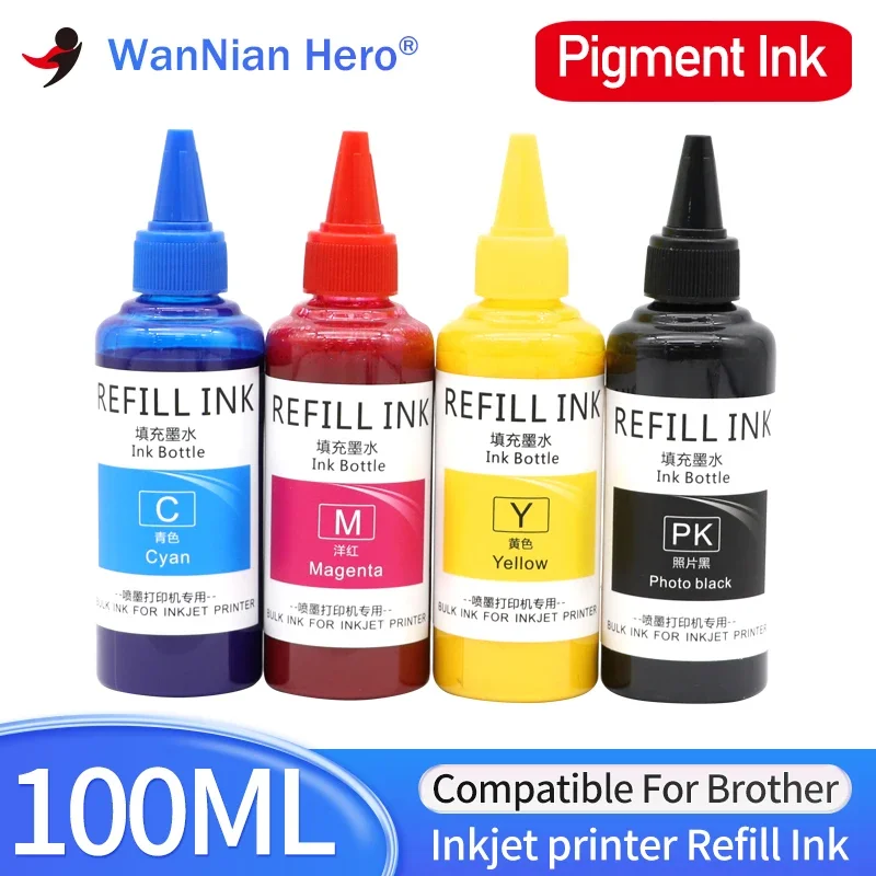 4Color-100ML-Refill-Pigemnt-Dye-Ink-Kits-LC406-LC416-LC426-LC436-LC456 ...