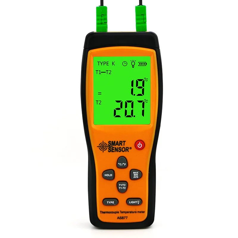 Professional-Thermometer-Digital-Measure-Tool-2-Channel-Thermocouple ...