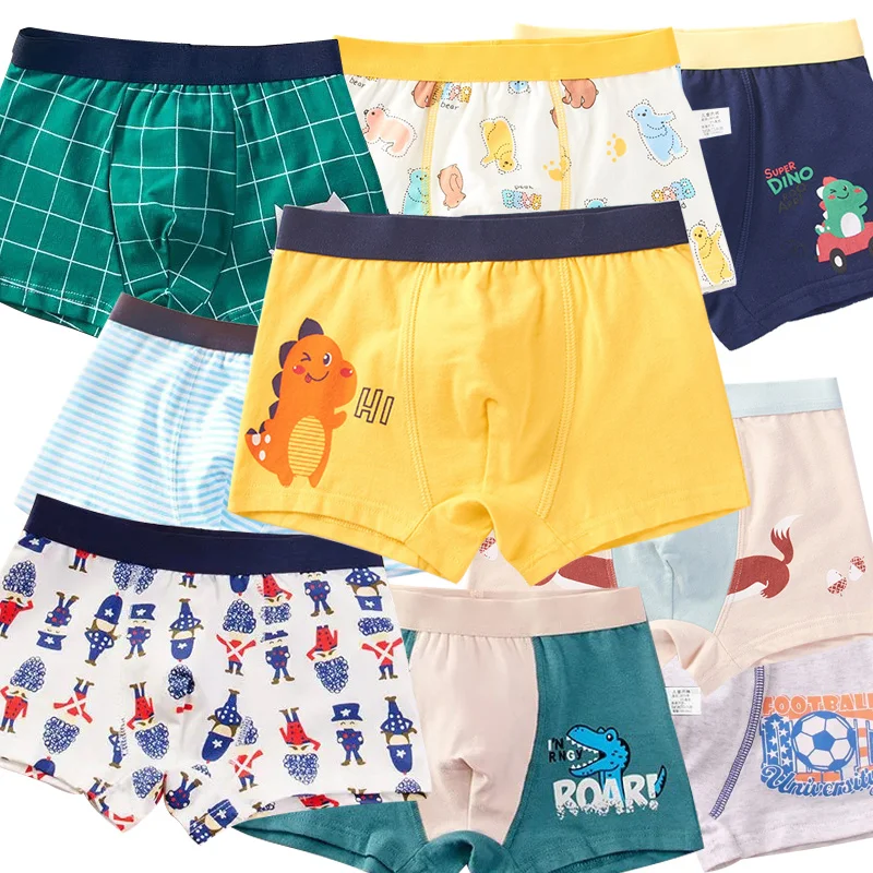 4pcs/Lot Boys Boxer Briefs Kids Cotton Underwear Baby Boy Underpants ...