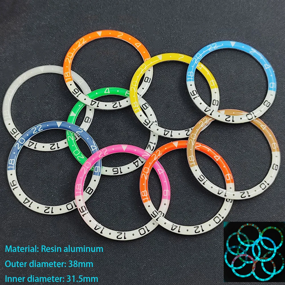 38mm resin aluminum watch ring inlay accessories resin ring fitting men ...