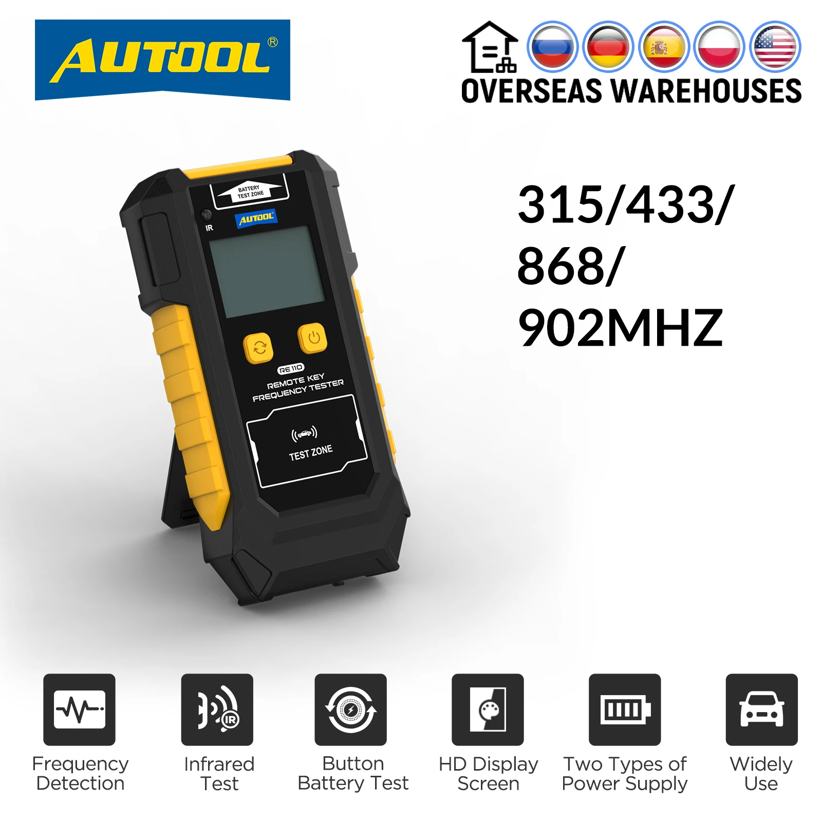 AUTOOL-RE110-Car-Remote-Key-Frequency-Tester-315-433-868-902MHz ...