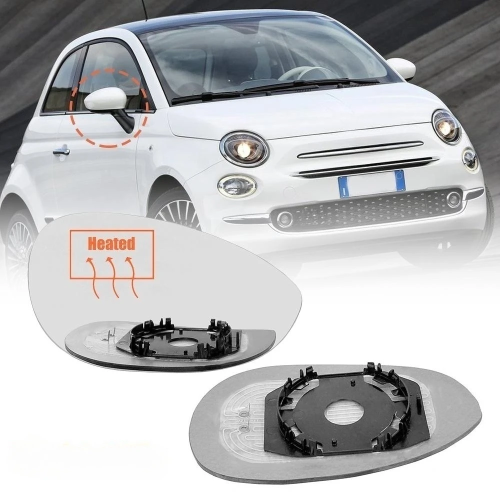 Heated-Auto-Side-Wing-Mirror-Glass-for-Fiat-500-500C-2007-2023 ...