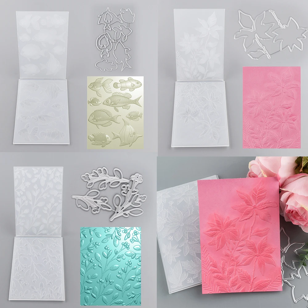 Ocean-Fish-3D-Embossing-Folder-and-Matching-Dies-Poinsettias ...