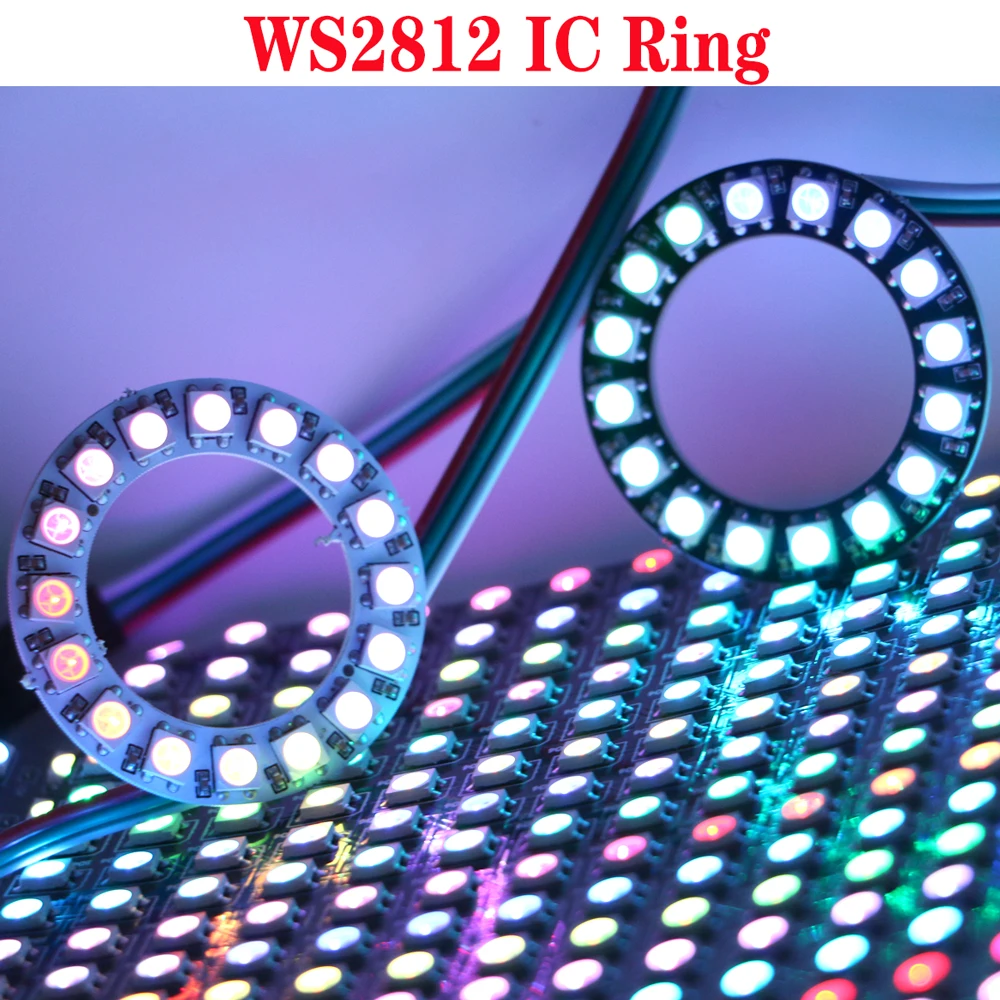 10PCS-5PCS-Ring-LED-WS2812b-Addressable-8-16-24-35-45-Pixel-Modules ...