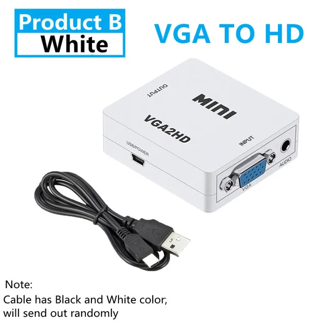 VGA to HDMI-compatible Adapter Converter VGA2HD Video Box Audio Adapter ...