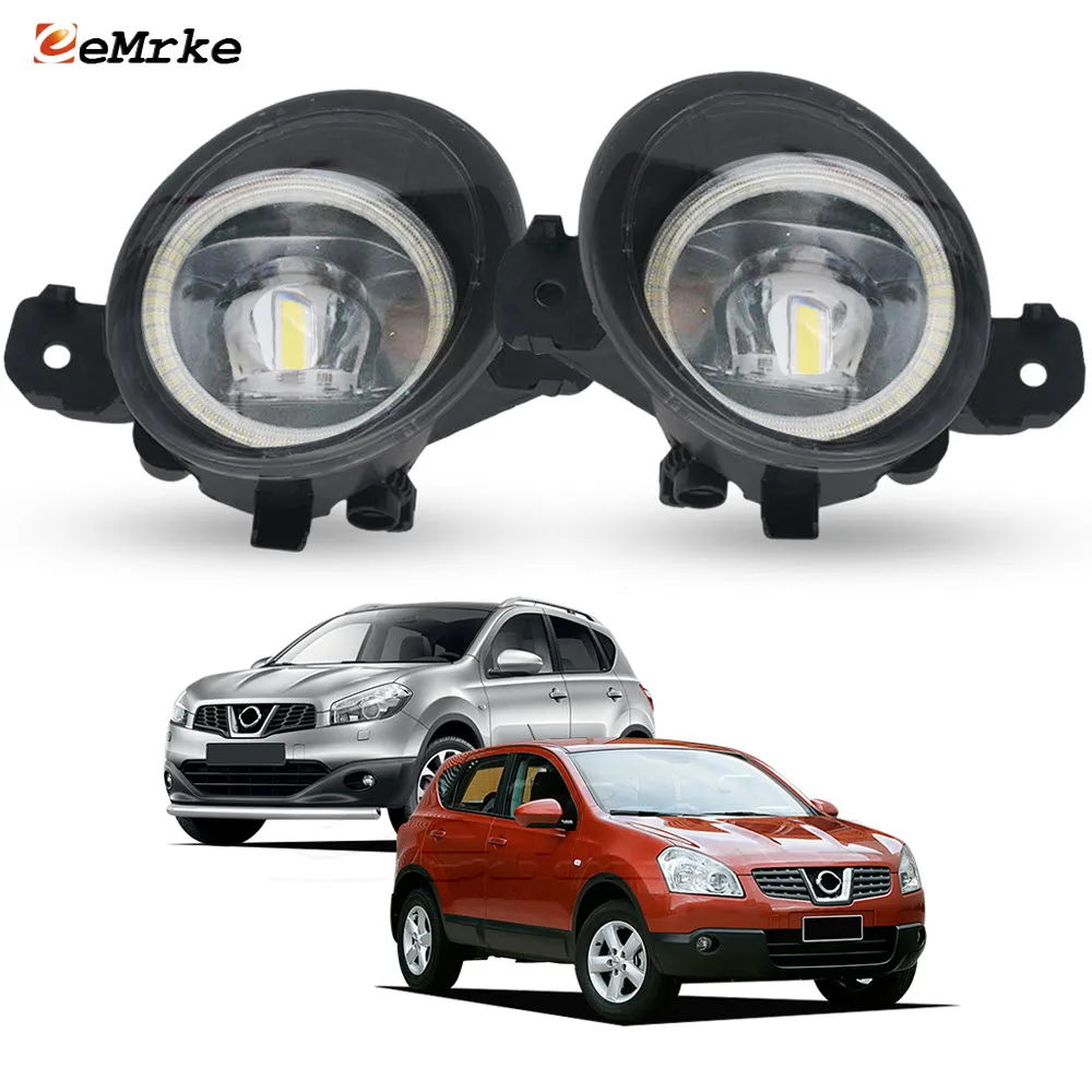Upgrade Led Fog Lights Angel Eyes DRL for Nissan Dualis Qashqai J10 ...