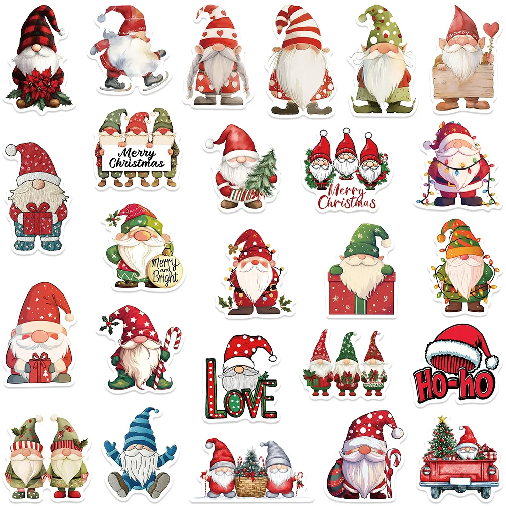 50Pcs-Merry-Christmas-Dwarf-Stickers-Gnome-DIY-Stickers-Scrapbooking ...