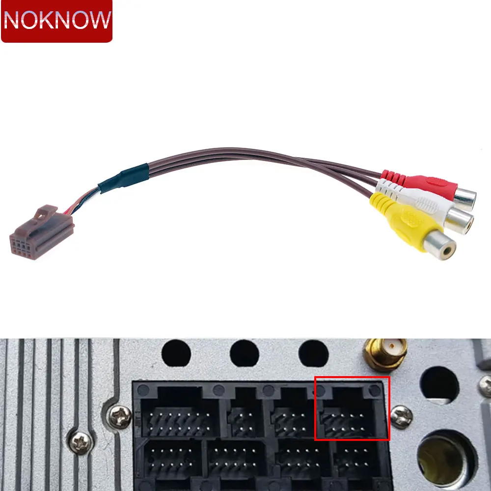 8 Pin Universal Car RCA Output Wire Harness Audio AUX AV IN Out Cable ...